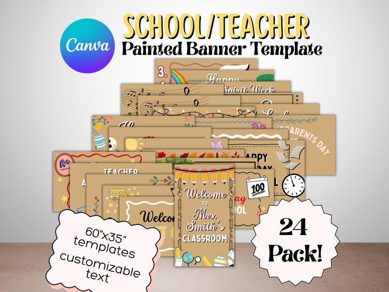 Teacher Banner Template: 24 Customizable Canva Designs (digital ...