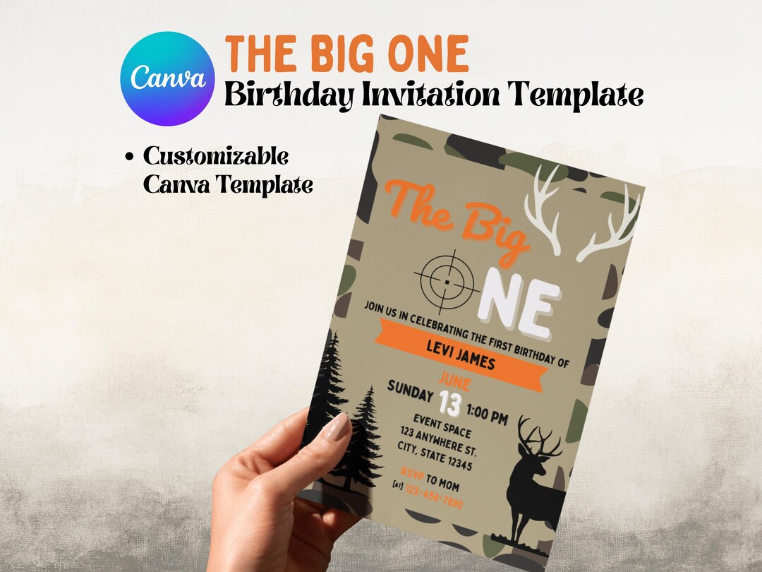 The Big One First Birthday Invitation Template Customizable Digital ...
