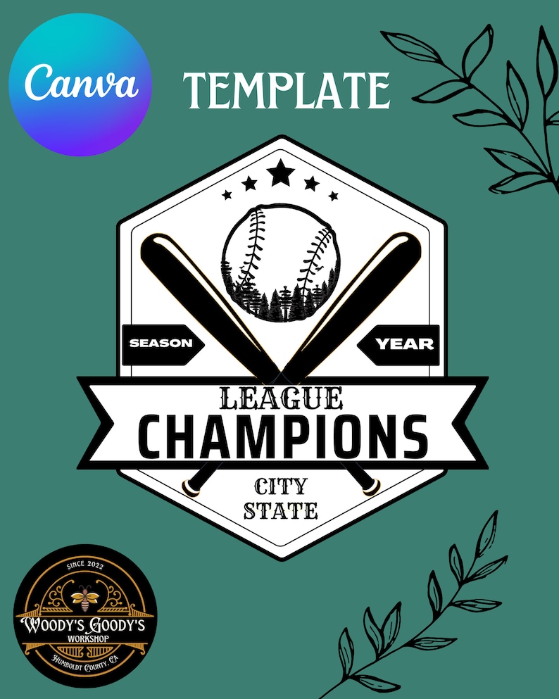 Softball/baseball Champions - Canva Template - Etsy