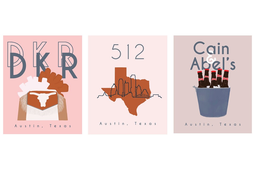 UT Austin Digital Print Set - Etsy