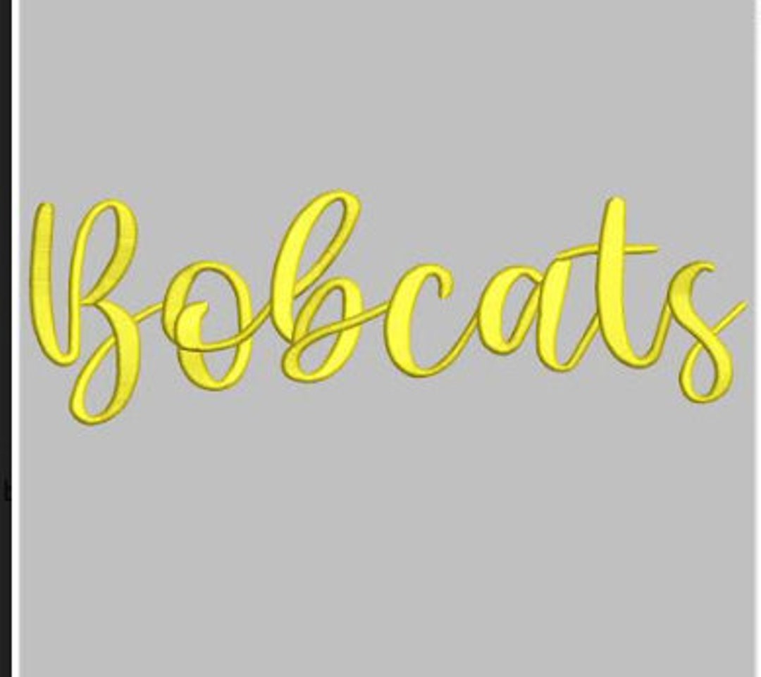 3D Embroidery Cursive 'bobcats' DST File - Etsy