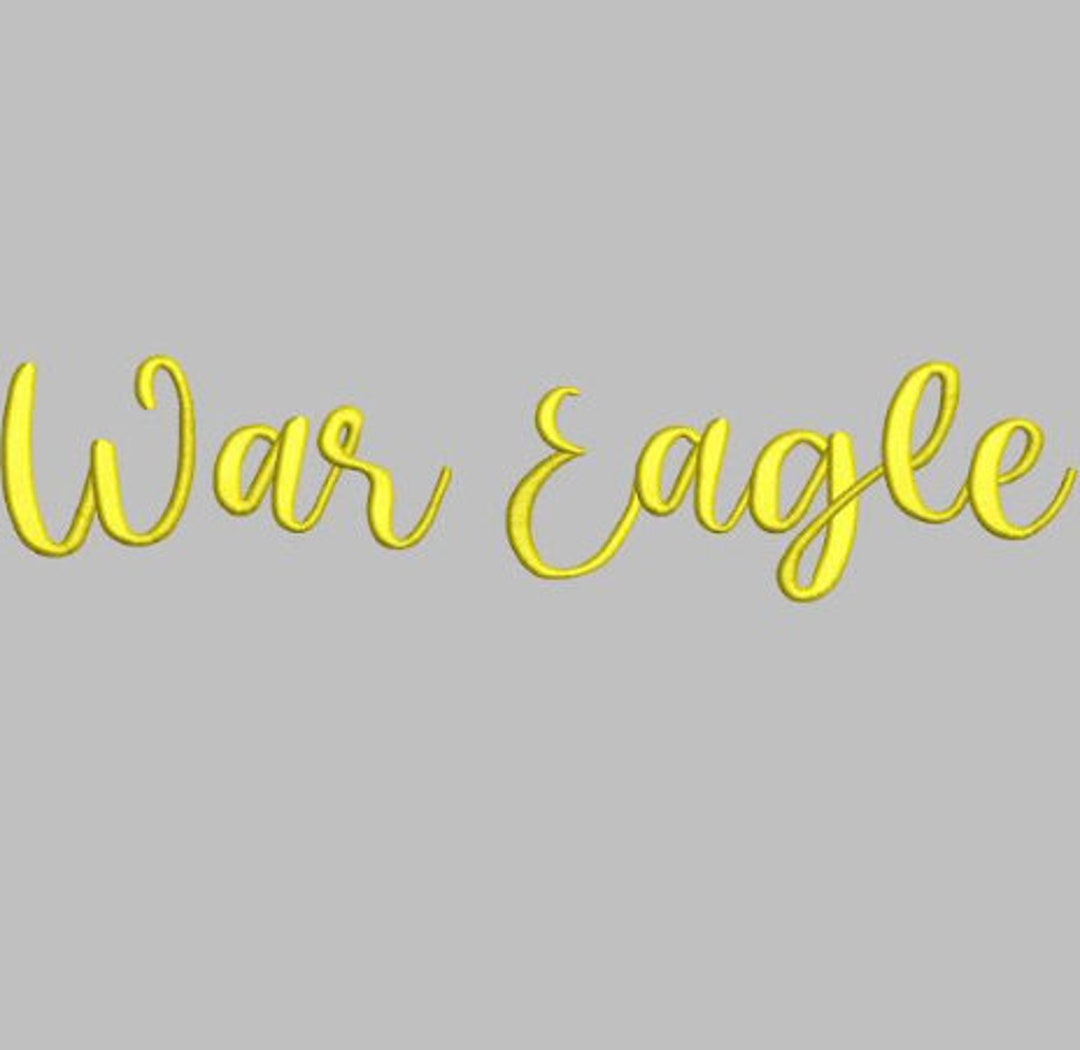 3D Embroidery Cursive 'war Eagle' DST File - Etsy