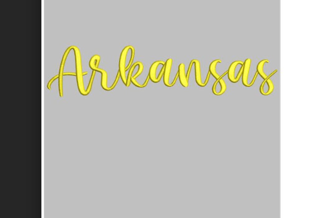 3D Embroidery Cursive 'arkansas' DST File - Etsy