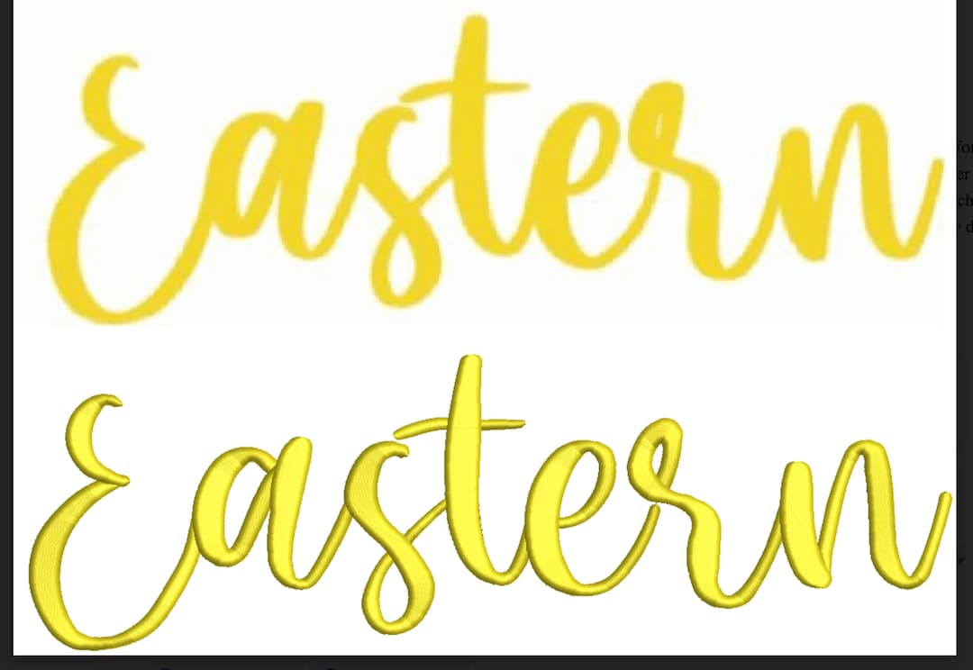 3D Embroidery Cursive 'eastern' DST File - Etsy