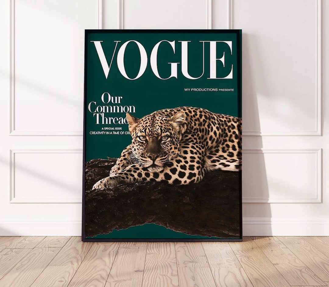 Vogue Leopard Cheetah Digital Download Print, Green Luxury Poster ...