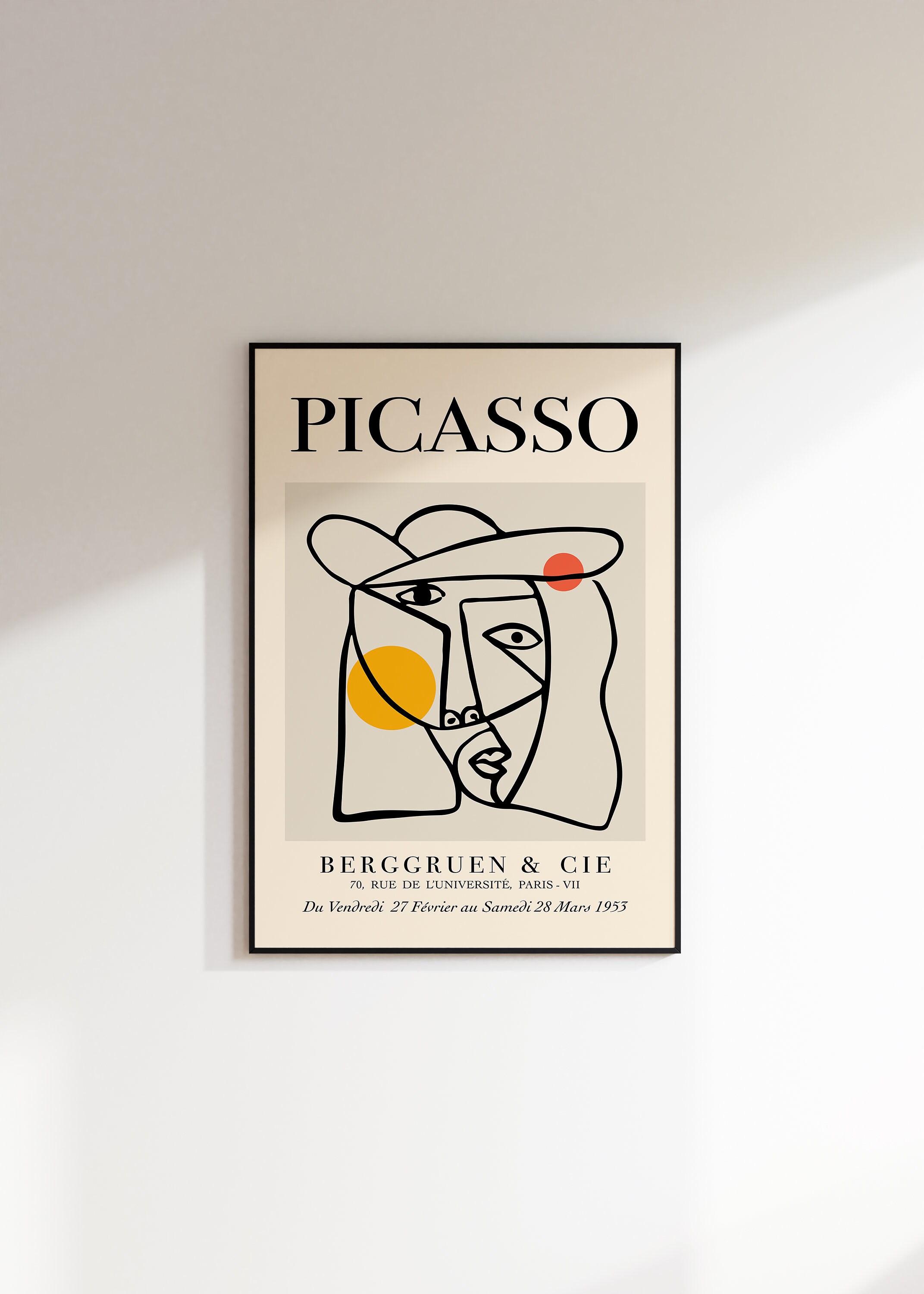 2 Color Picasso One Line Drawing, Picasso Print, Picasso Poster ...