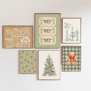Christmas Digital Prints, Holiday Gallery Art Set, Festive Wall Decor ...