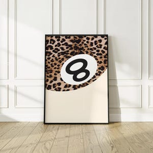 Set of 3 Vintage Prints Leopard Cheetah Print 8 Ball Lucky Trendy Wall ...