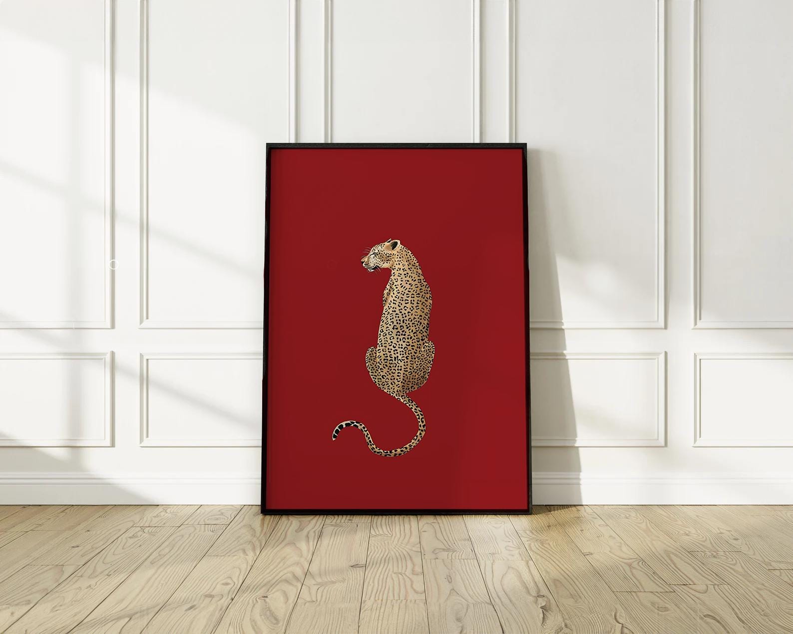 Set of 3 Red Vintage Prints Leopard Cheetah Print 8 Ball Lucky Trendy ...