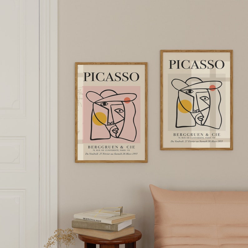 2 Color Picasso One Line Drawing, Picasso Print, Picasso Poster ...