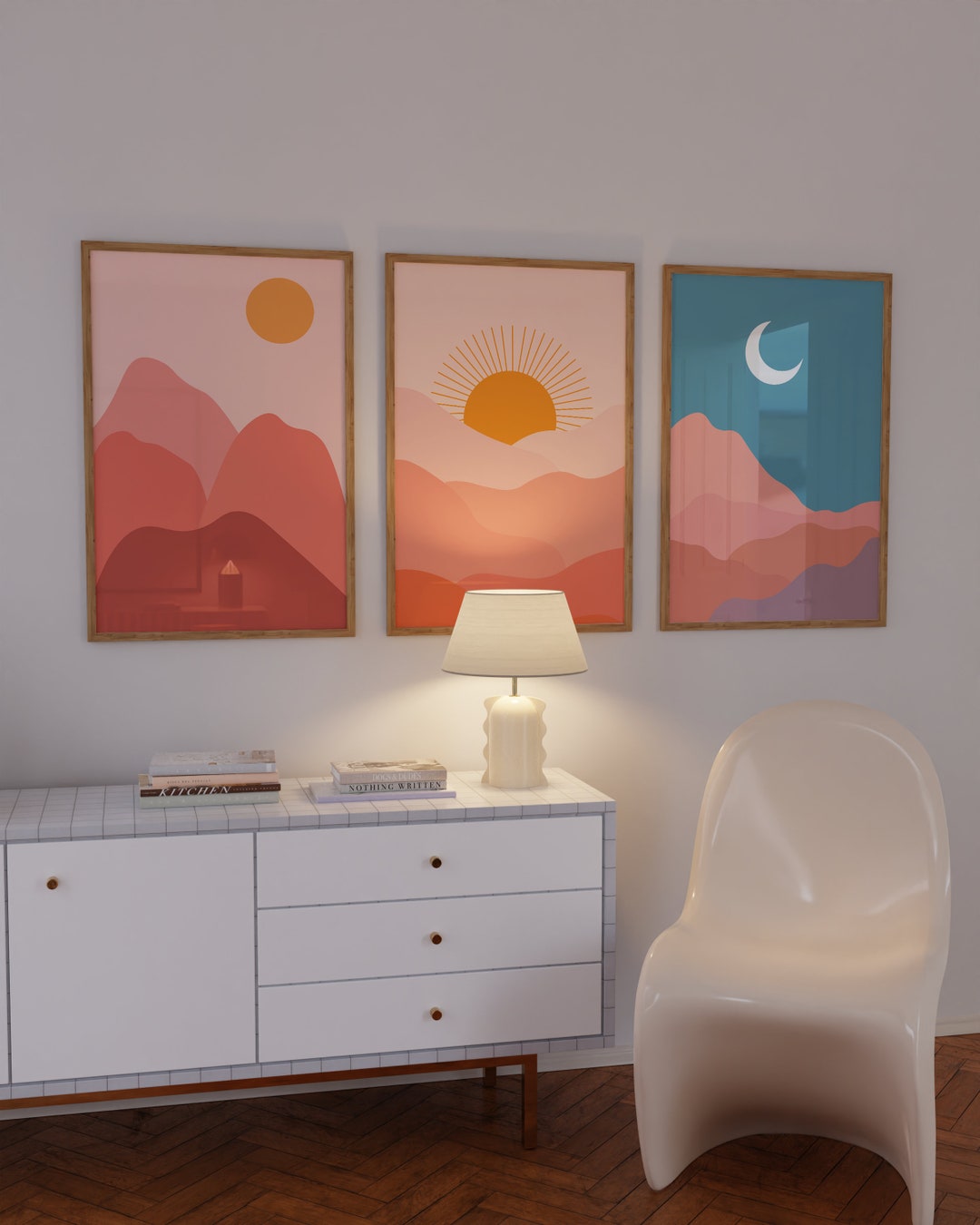 Gallery Wall Set Mountain Wall Art, Minimal 3 Piece Wall Art Landscape ...