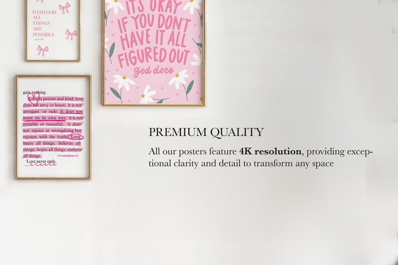 Modern Christian Art Christian Wall Art Pink Scripture Wall Art Pink ...