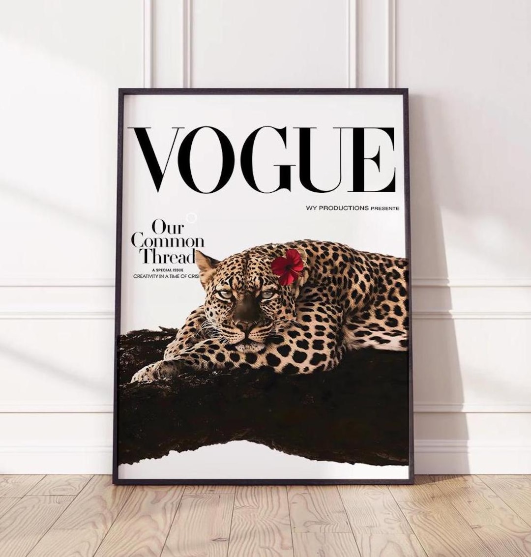 Vogue Leopard Cheetah Digital Download Print, Red Black Luxury Poster, Luxury Apartment Decor ...