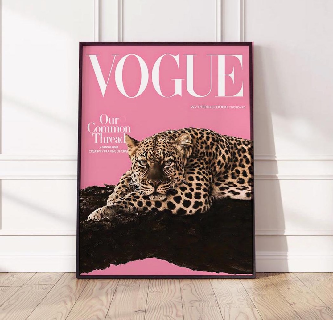 Vogue Leopard Cheetah Digital Download Print, Pink Luxury Poster ...