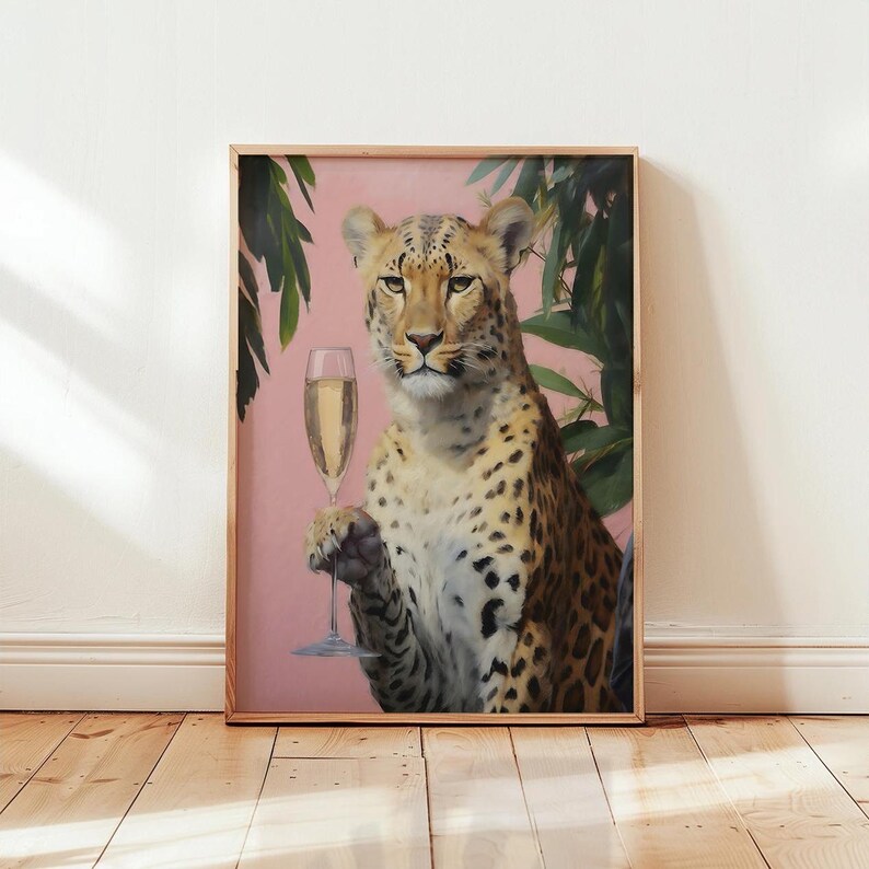 Set of 3 Vintage Prints Pink Leopard Cheetah Print Pink 8 Ball Lucky ...