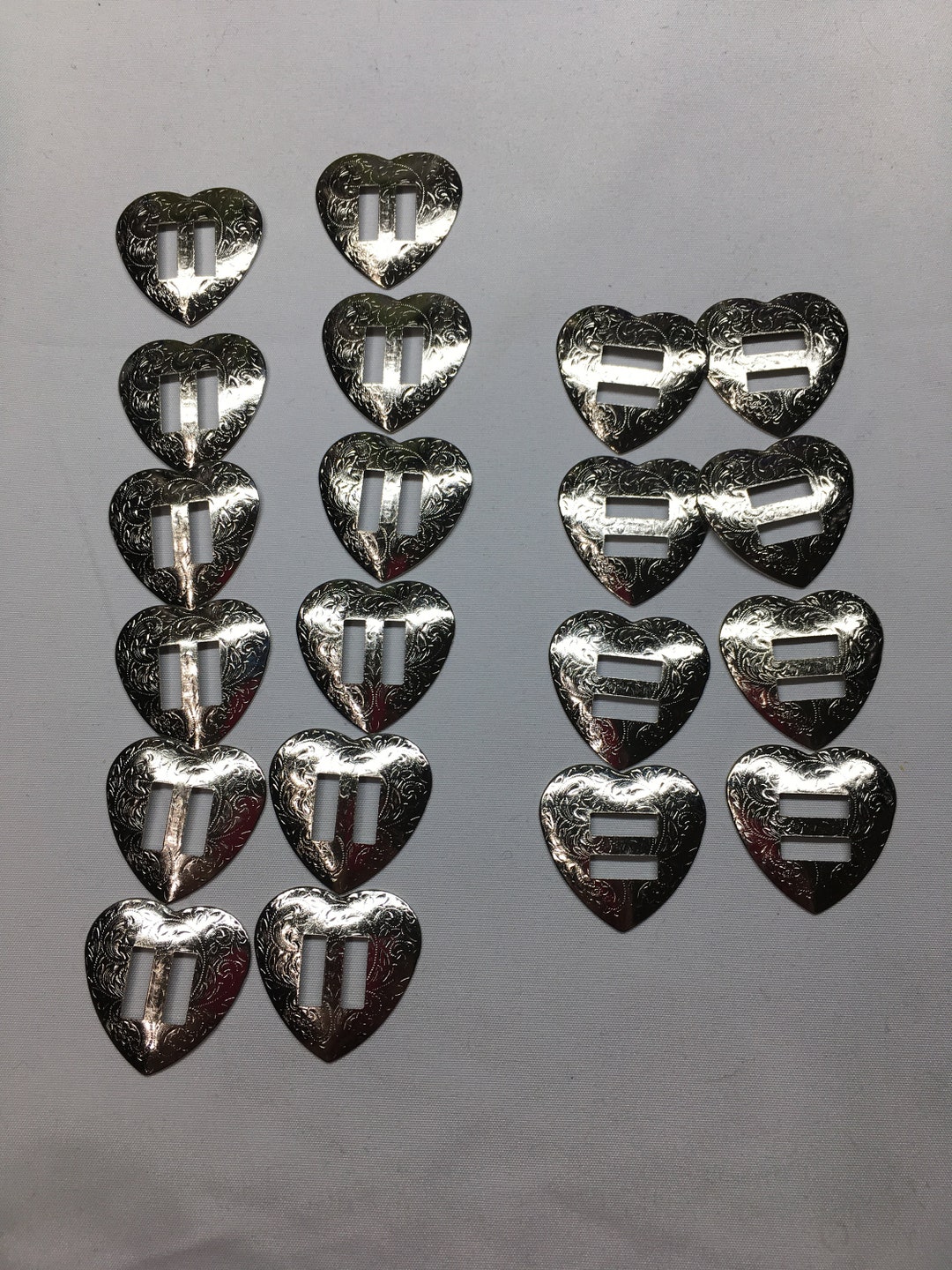 Silvercolor Heart Concho Vertical and Horizontal Slits - Etsy