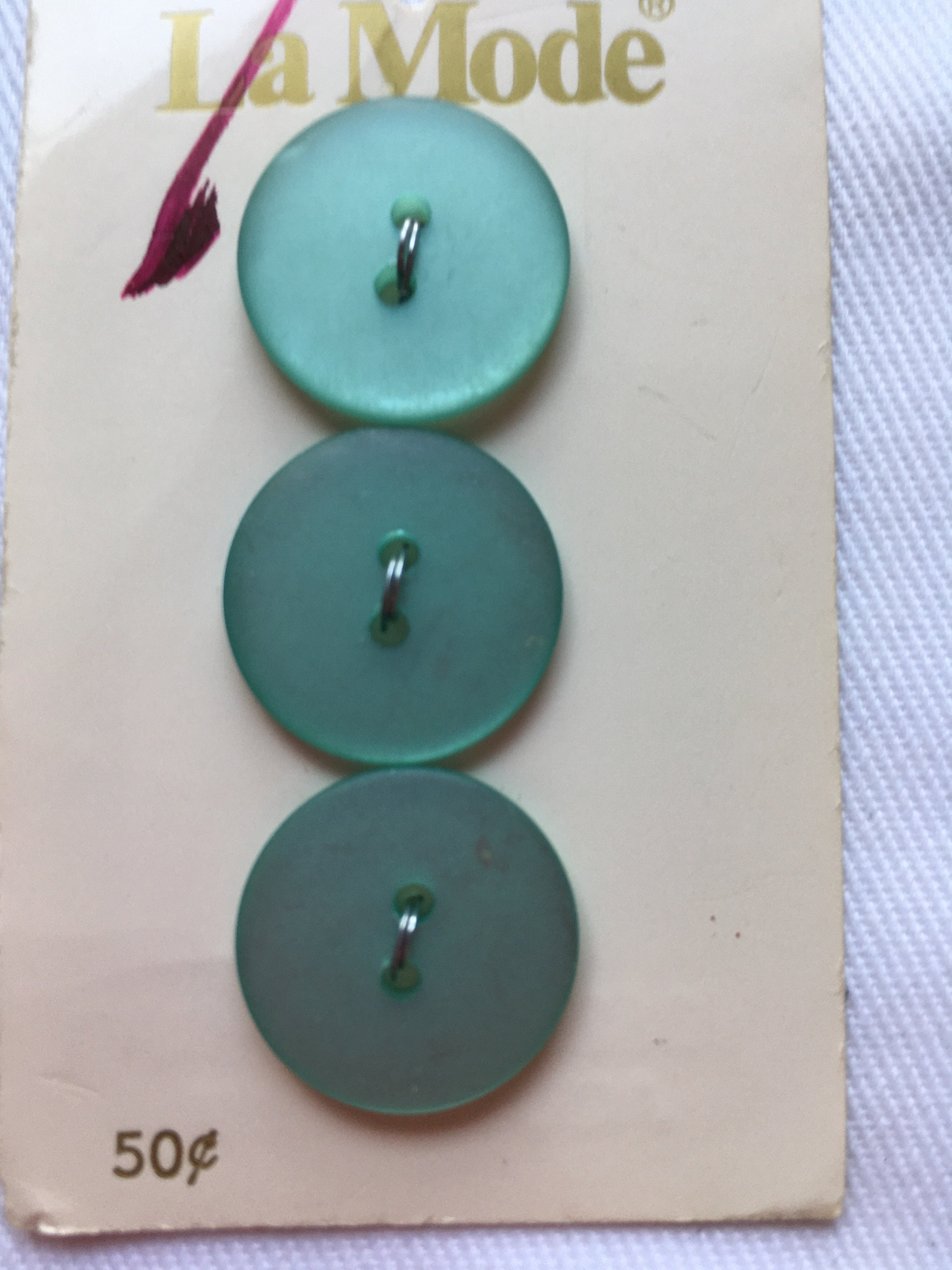 Aqua Blue Vintage Buttons on Cards, Lamode, Elan, Lechic - Etsy