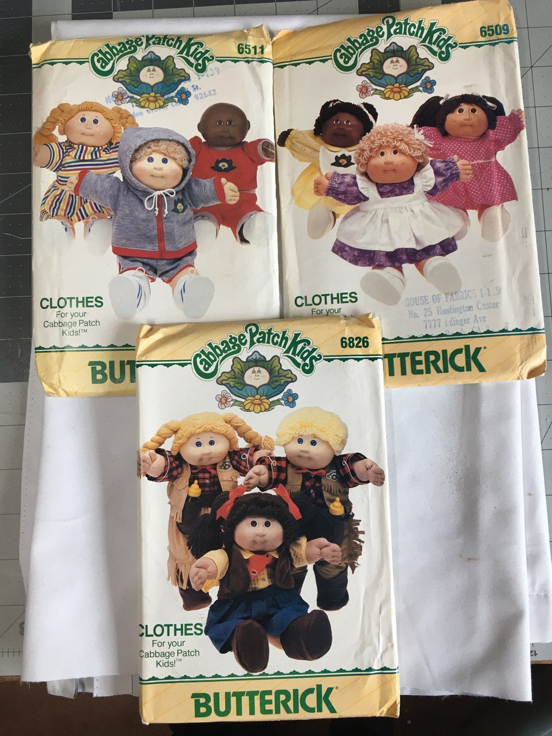 Pattern for Cabbage Patch Clothing Butterick 6511, 6509, 6826 - Etsy