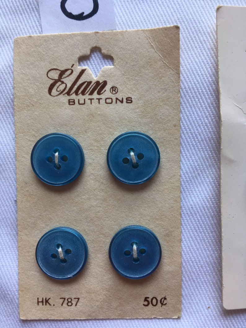 Aqua Blue Vintage Buttons on Cards, Lamode, Elan, Lechic - Etsy