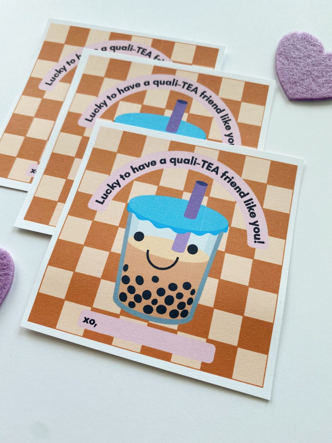 Non-candy Valentine-boba Tea Valentine-class Valentine Tag-a Qualit-tea ...