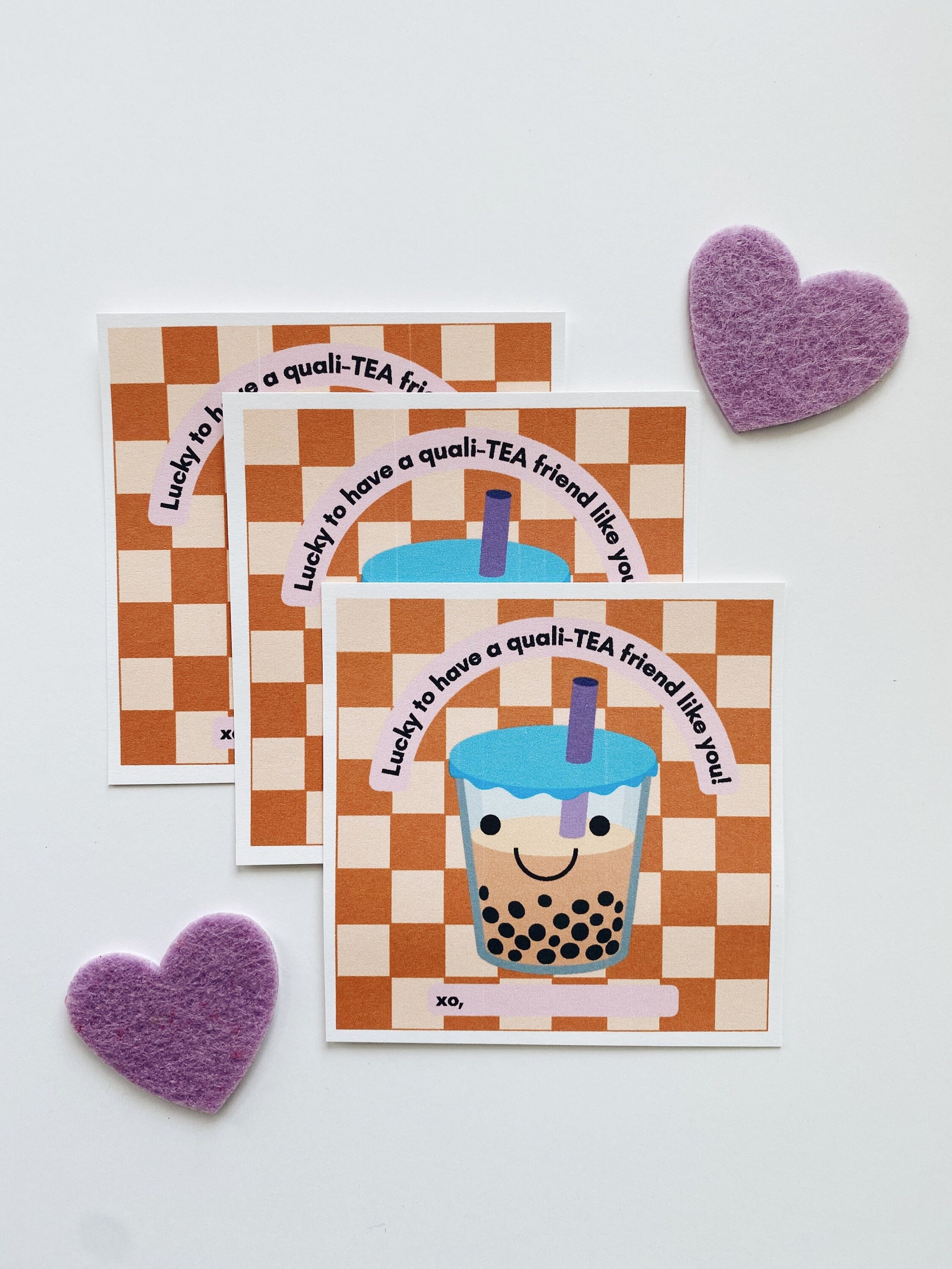Non-candy Valentine-boba Tea Valentine-class Valentine Tag-a Qualit-tea ...
