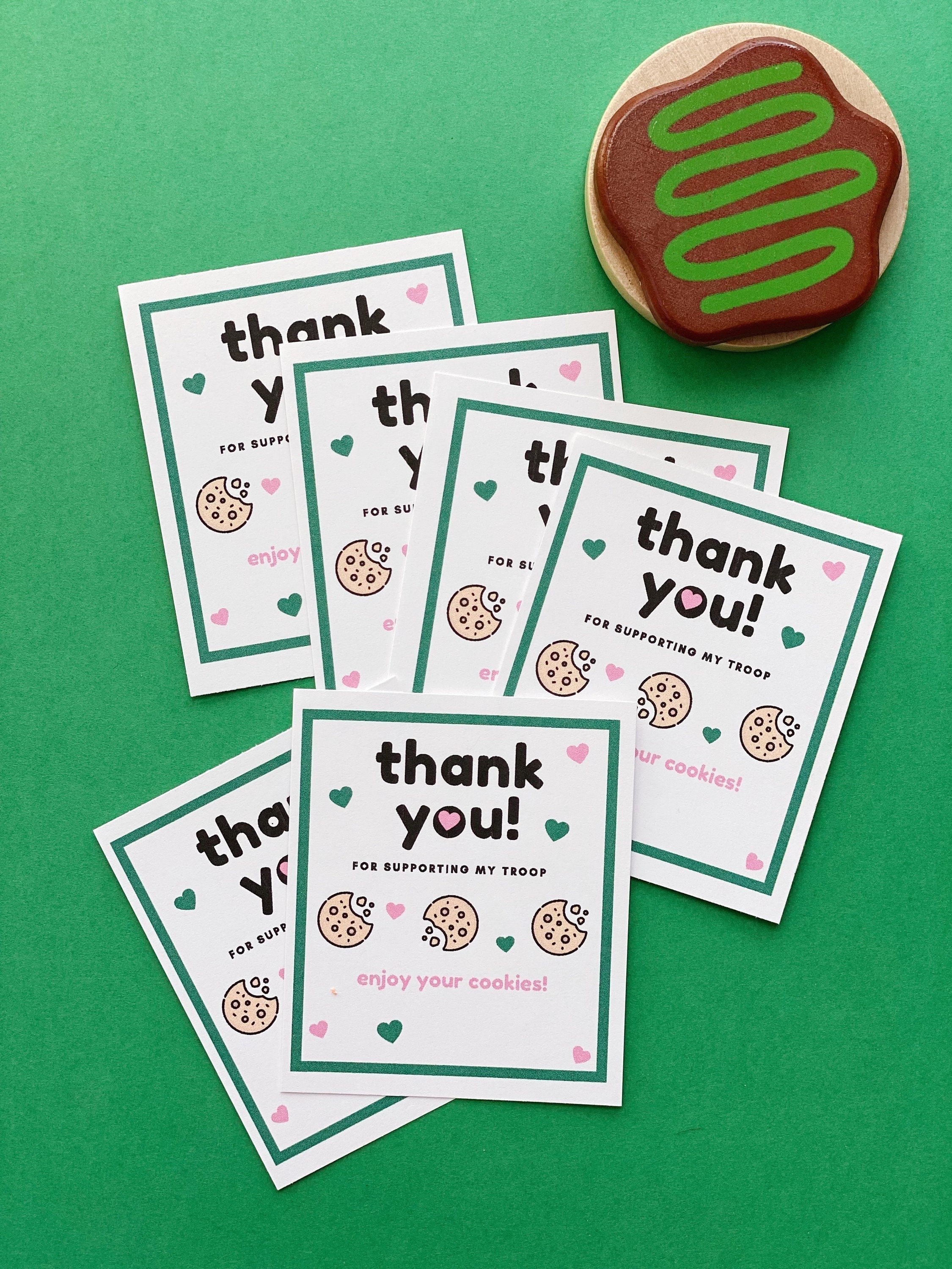 Girl Scouts-cookie Thank You Tag-girl Scout Cookie Seller-girl - Etsy