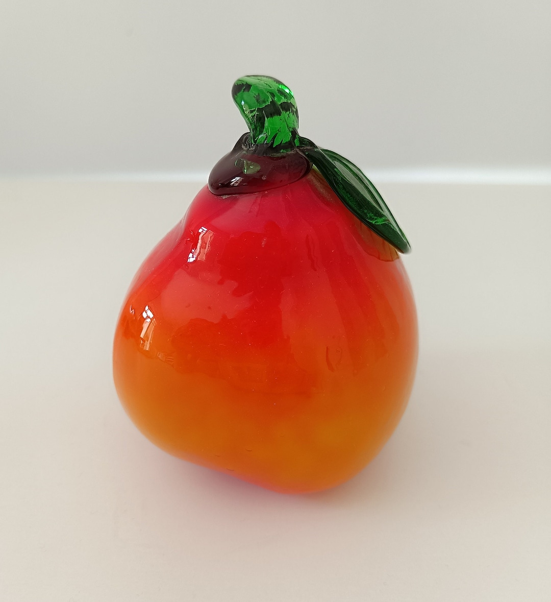 Large Murano Glass Pear, Handmade Glass Artifacts, Collectible Glass ...
