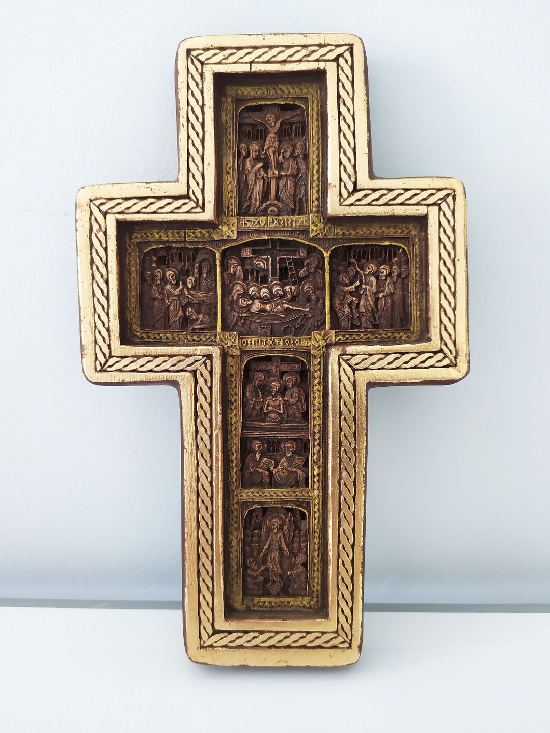 Vintage 1990s Wooden Cross, Copy of a Middle Ages Wooden Cross ...