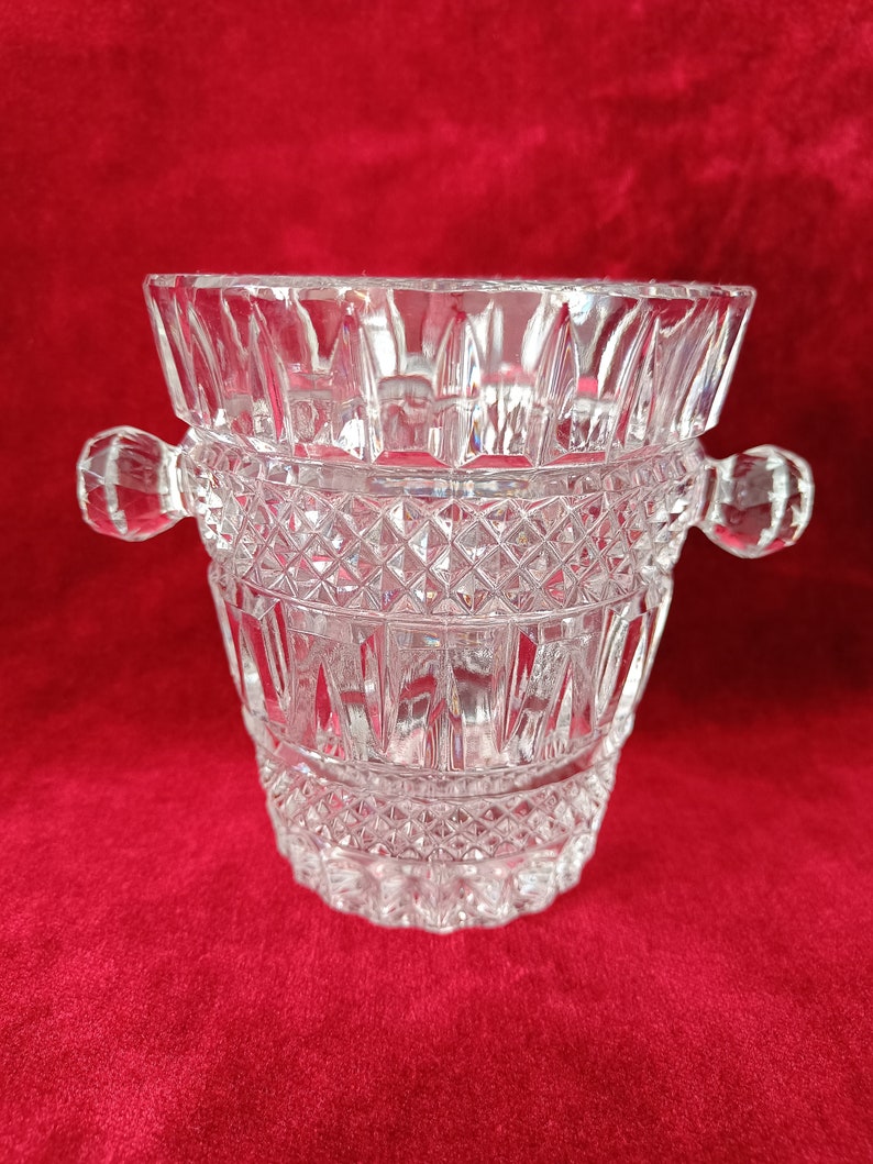 Vintage Cut Crystal Ice Bucket, Bohemian 1980s Ice Bucket, Barware ...
