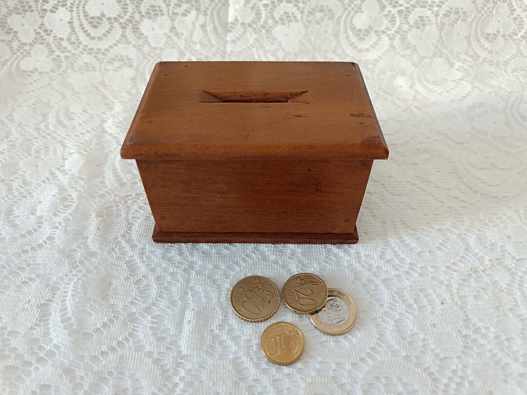 Vintage Wooden Money Box, Handmade Savings Box, Collectible - Etsy