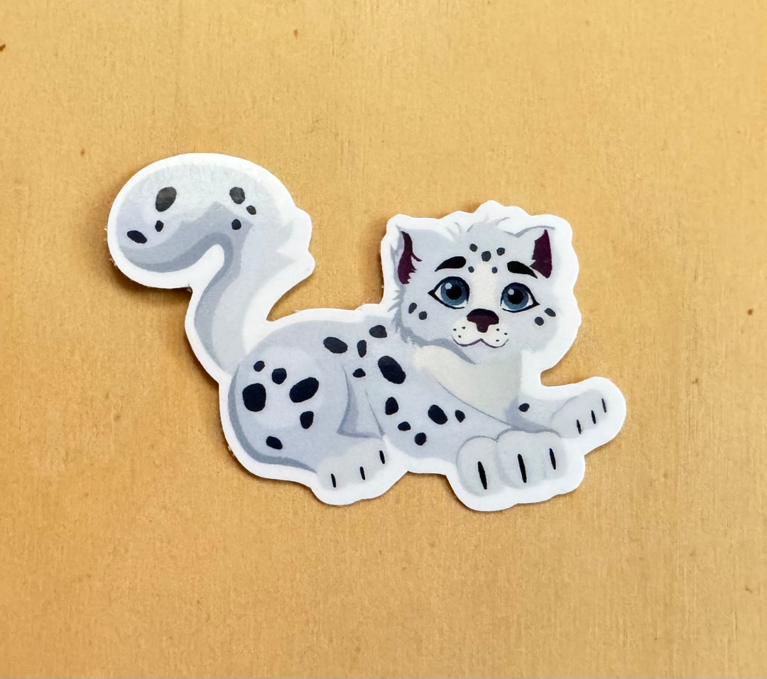 Snow Leopard Sticker, Vinyl Sticker, Aesthetic Sticker, Matte, Water ...