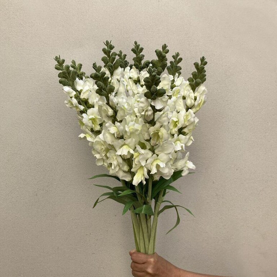 Bunch of 5 Faux White Snapdragon Faux Flower Stem. Artificial - Etsy UK