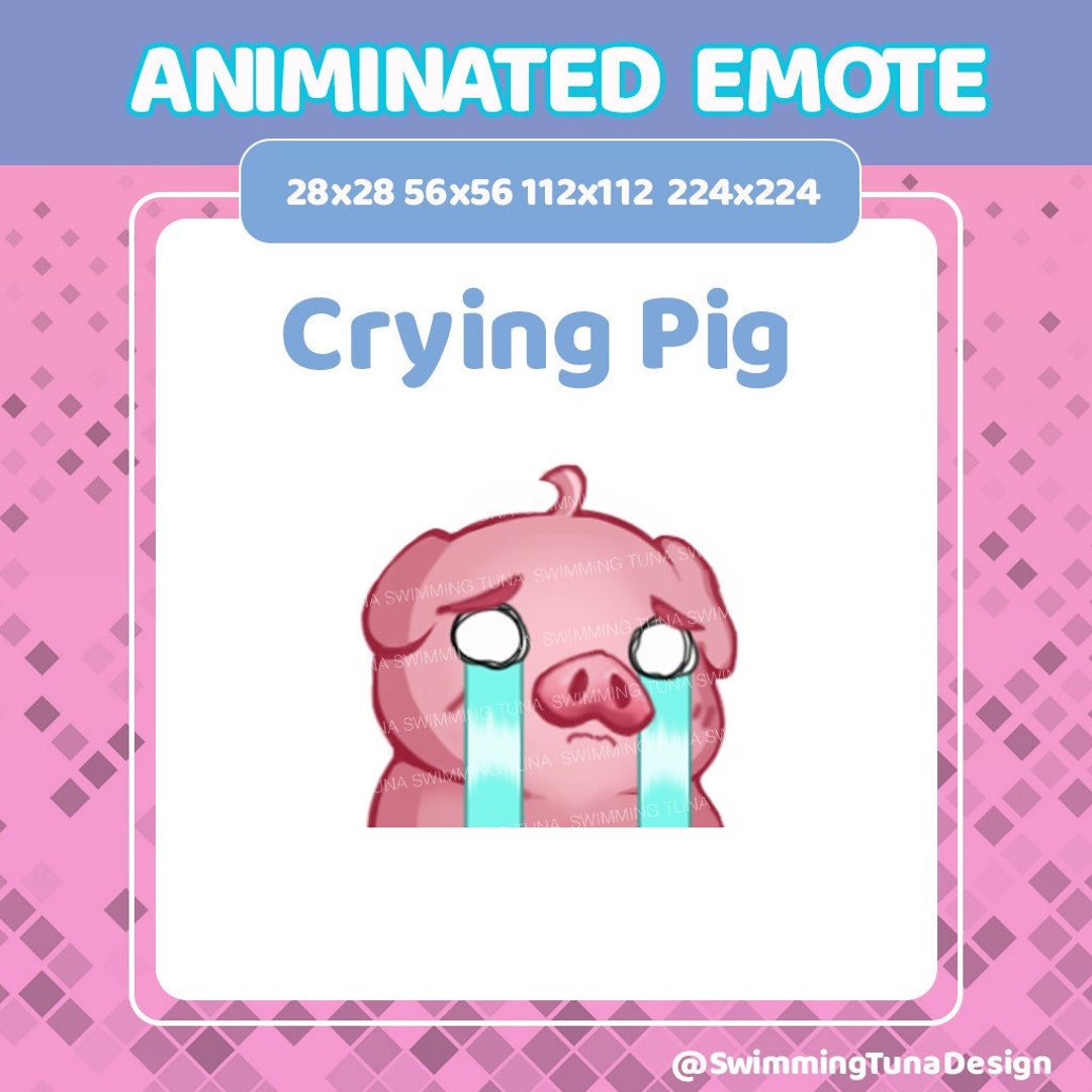 Animated Crying Pig Emote Meme Twitch Emotes Twitch Emote Youtube Emote ...