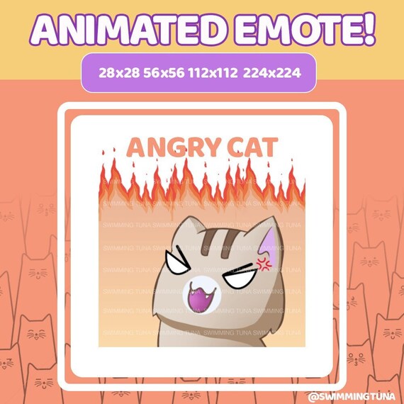Animated Angry Cat Emote Meme Twitch Emotes Twitch Emote - Etsy Ireland