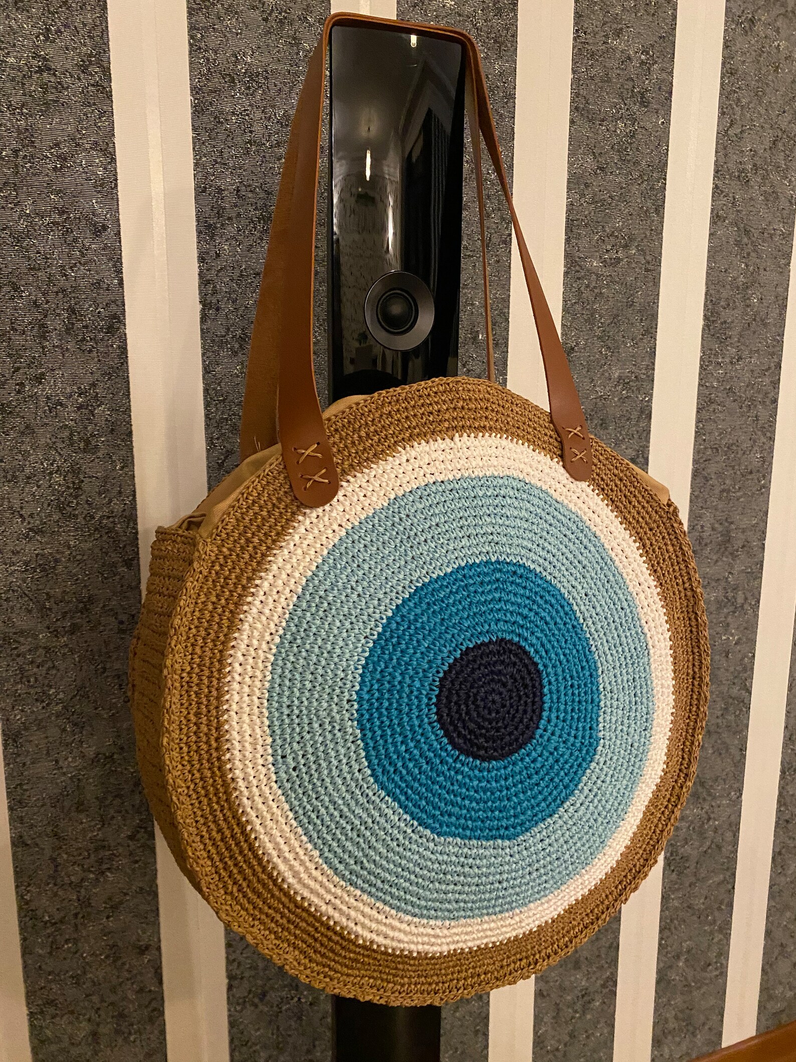 Evil Eye Bag, Evil Eye Shoulder Bag, Handknitted Shoulder Bag, Handmade ...