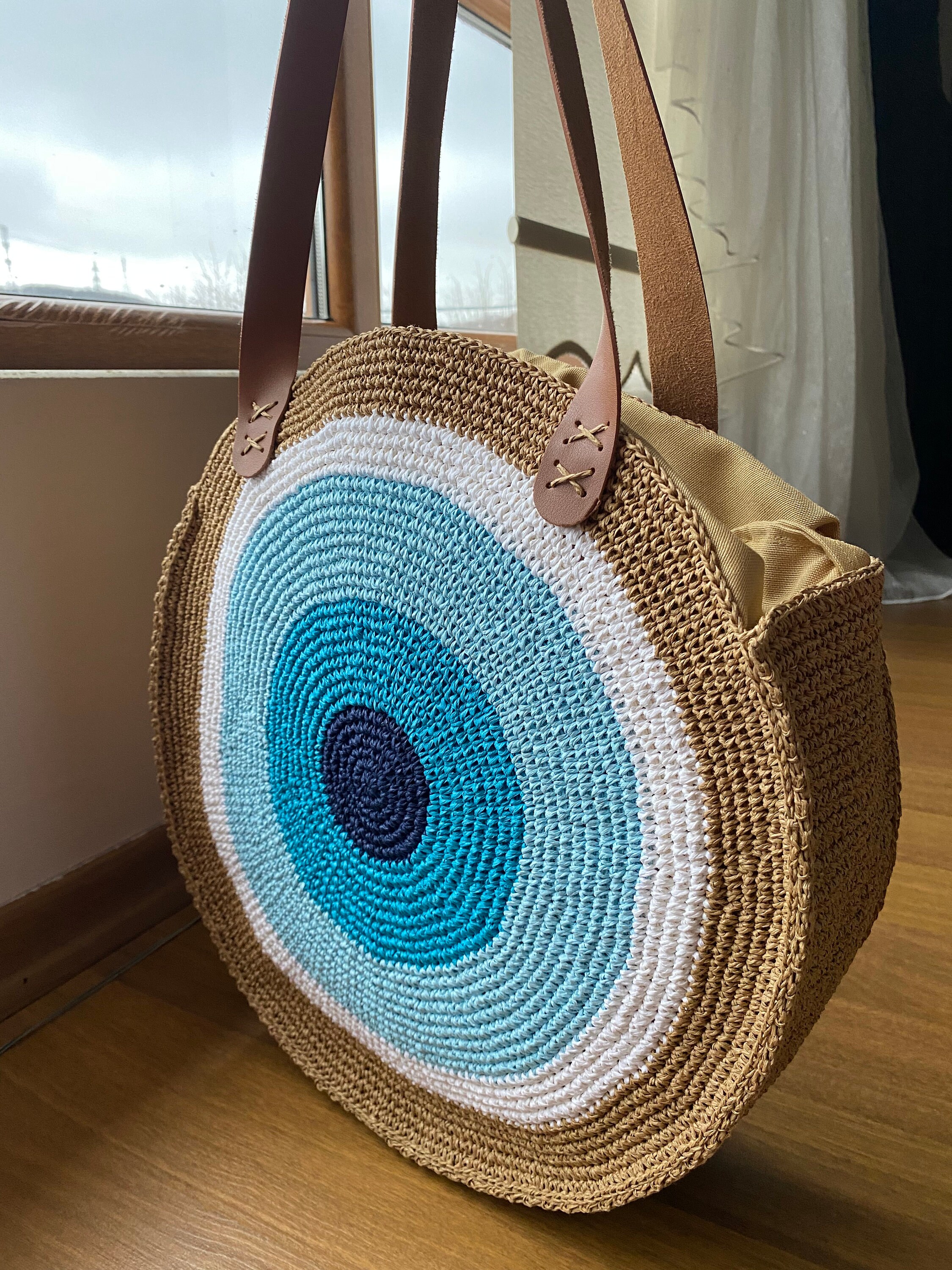 Evil Eye Bag, Evil Eye Shoulder Bag, Handknitted Shoulder Bag, Handmade ...