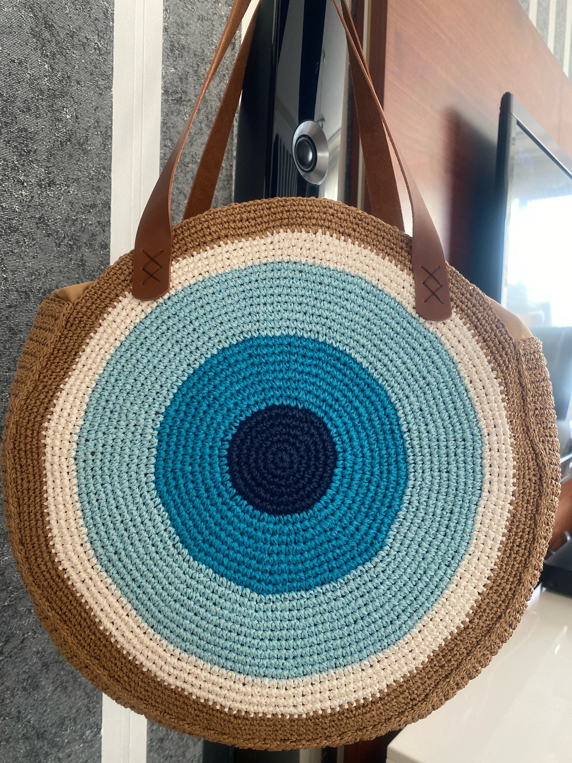 Evil Eye Bag, Evil Eye Shoulder Bag, Handknitted Shoulder Bag, Handmade ...
