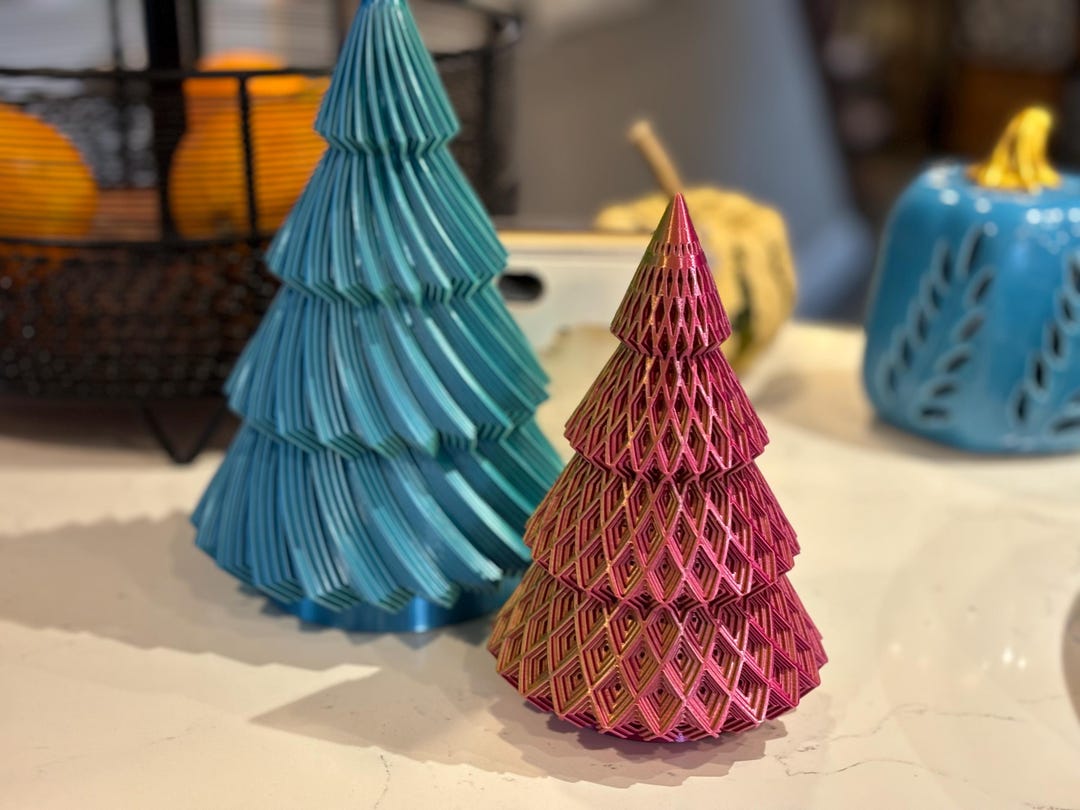 3d Printed Christmas Trees With Tea Light Base - Etsy