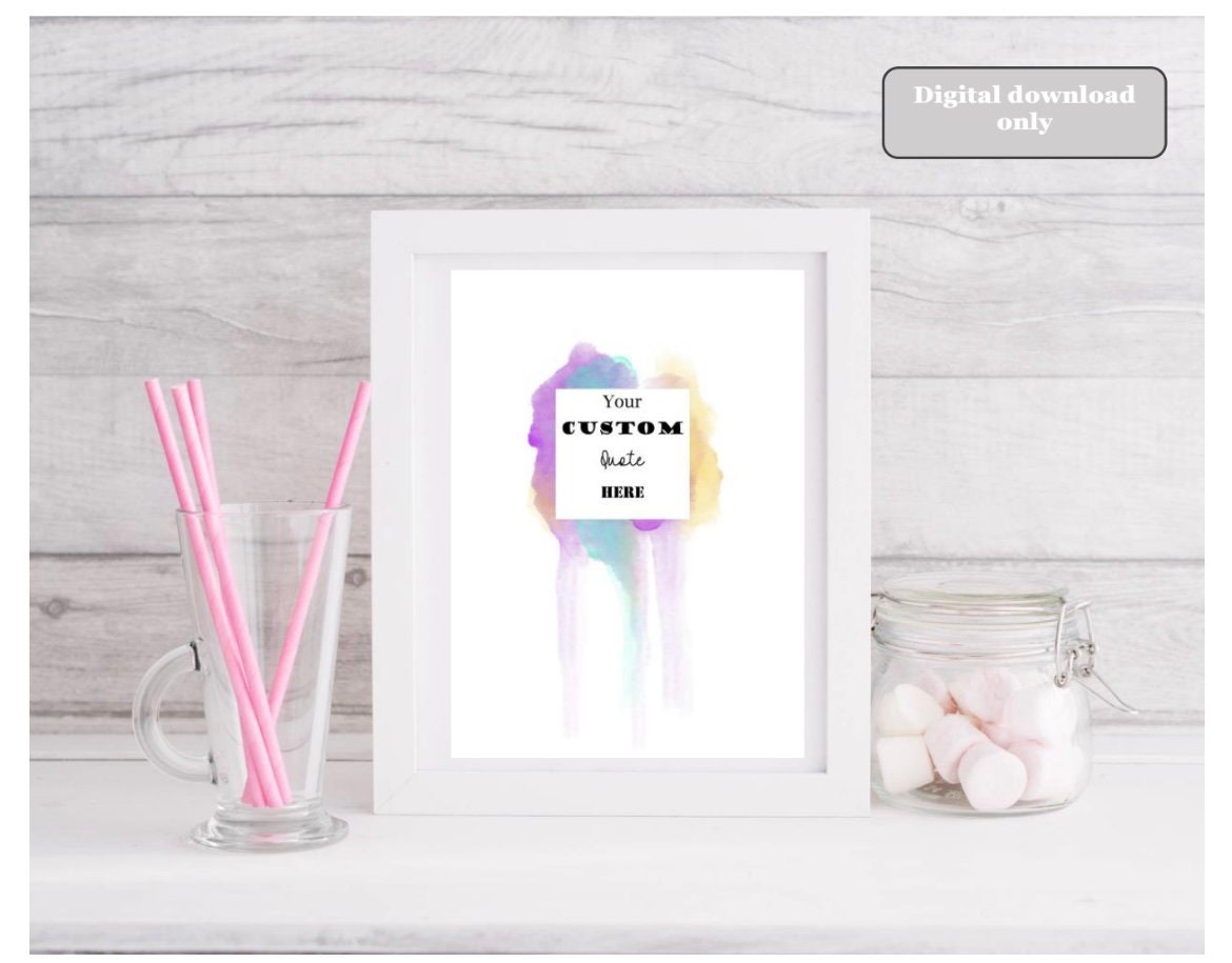 A4 Custom Printable, Custom Printable Quote, Custom Text Print, Custom ...