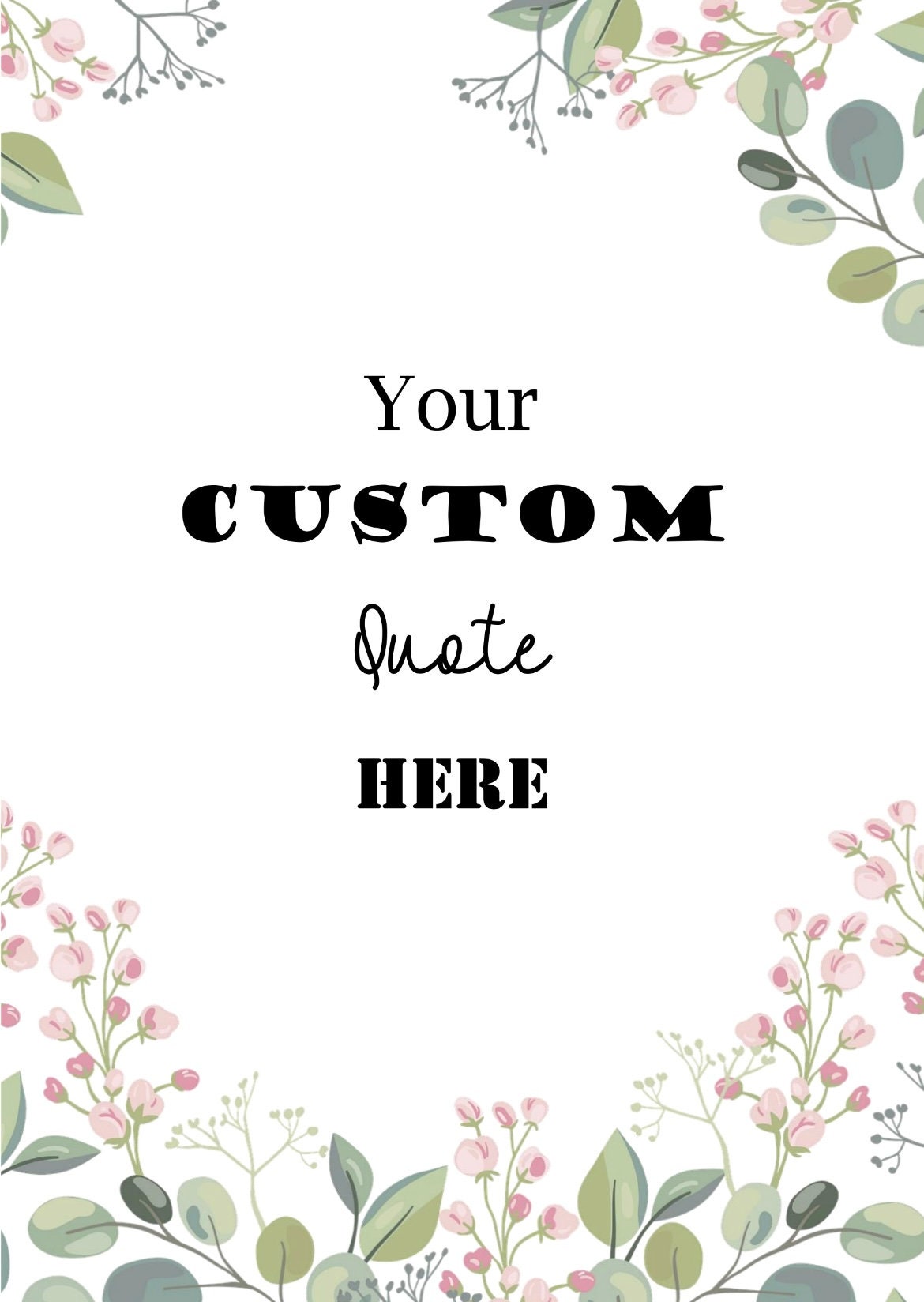 A4 Custom Printable Custom Printable Quote Custom Text - Etsy