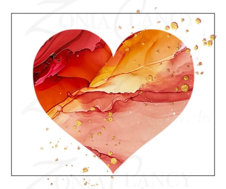 Warm Heart Panel Graphic Heart PNG Abstract Heart Art Flowy - Etsy