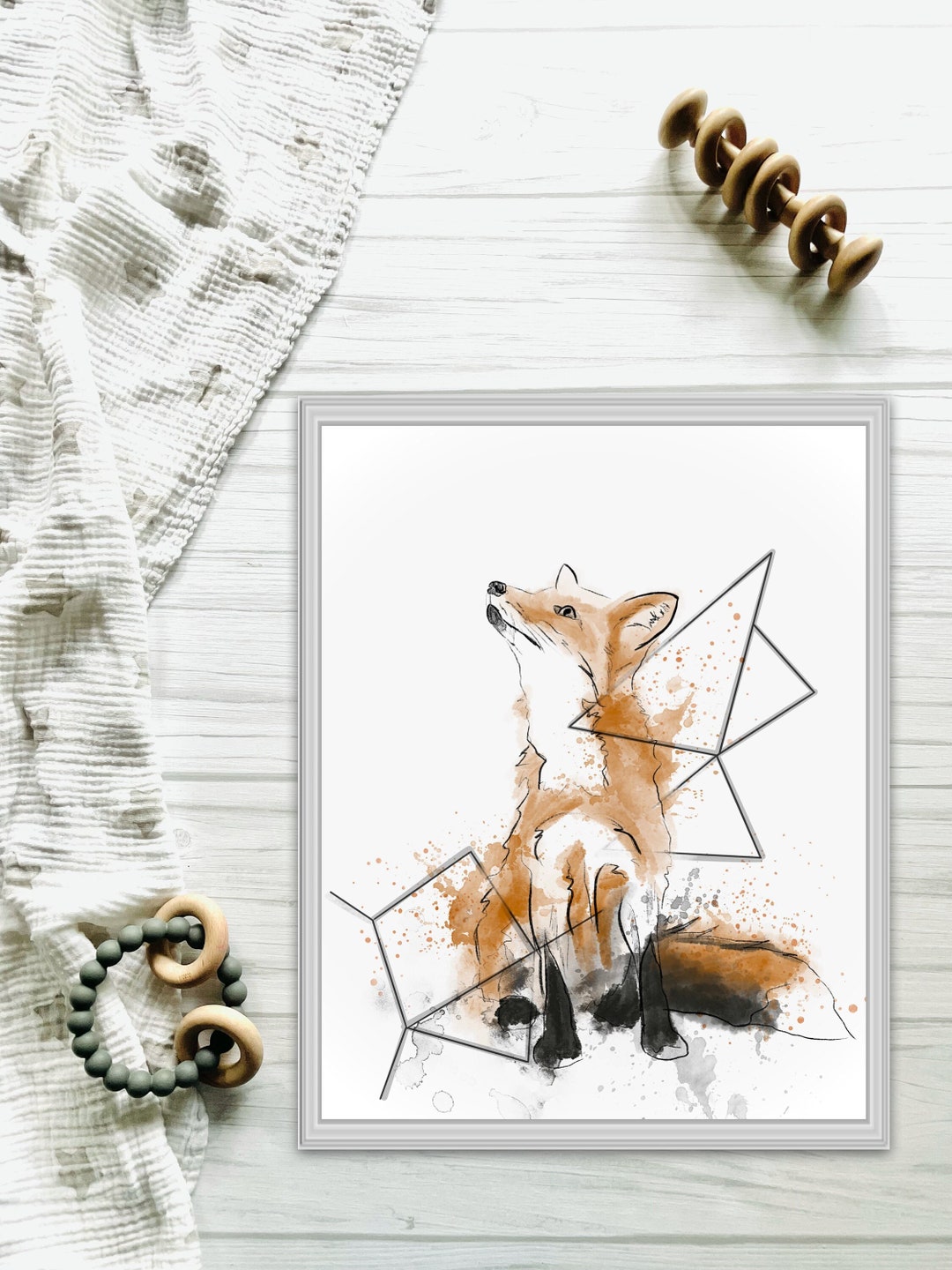 Geometric Fox Woodland Wall Art, Geometric Woodland Print, Geometric ...