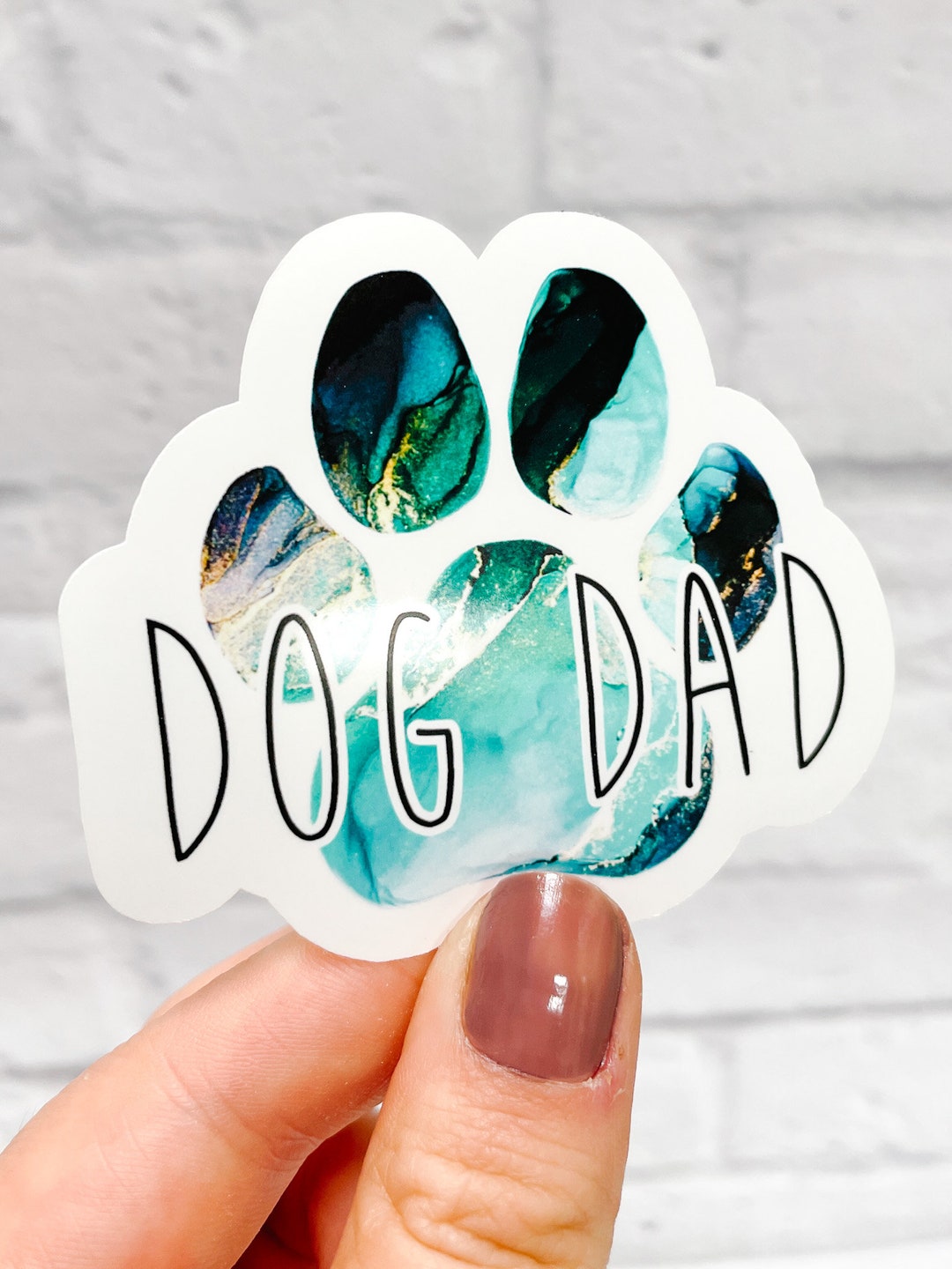 Dog Dad Sticker Paw Print Sticker Gift for Dog Dads Dog Dad Water ...