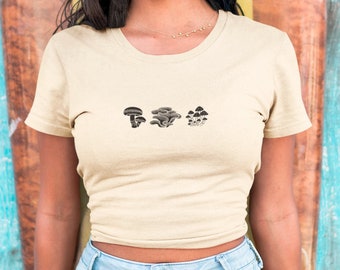 Mushroom Print Crop Top - Etsy