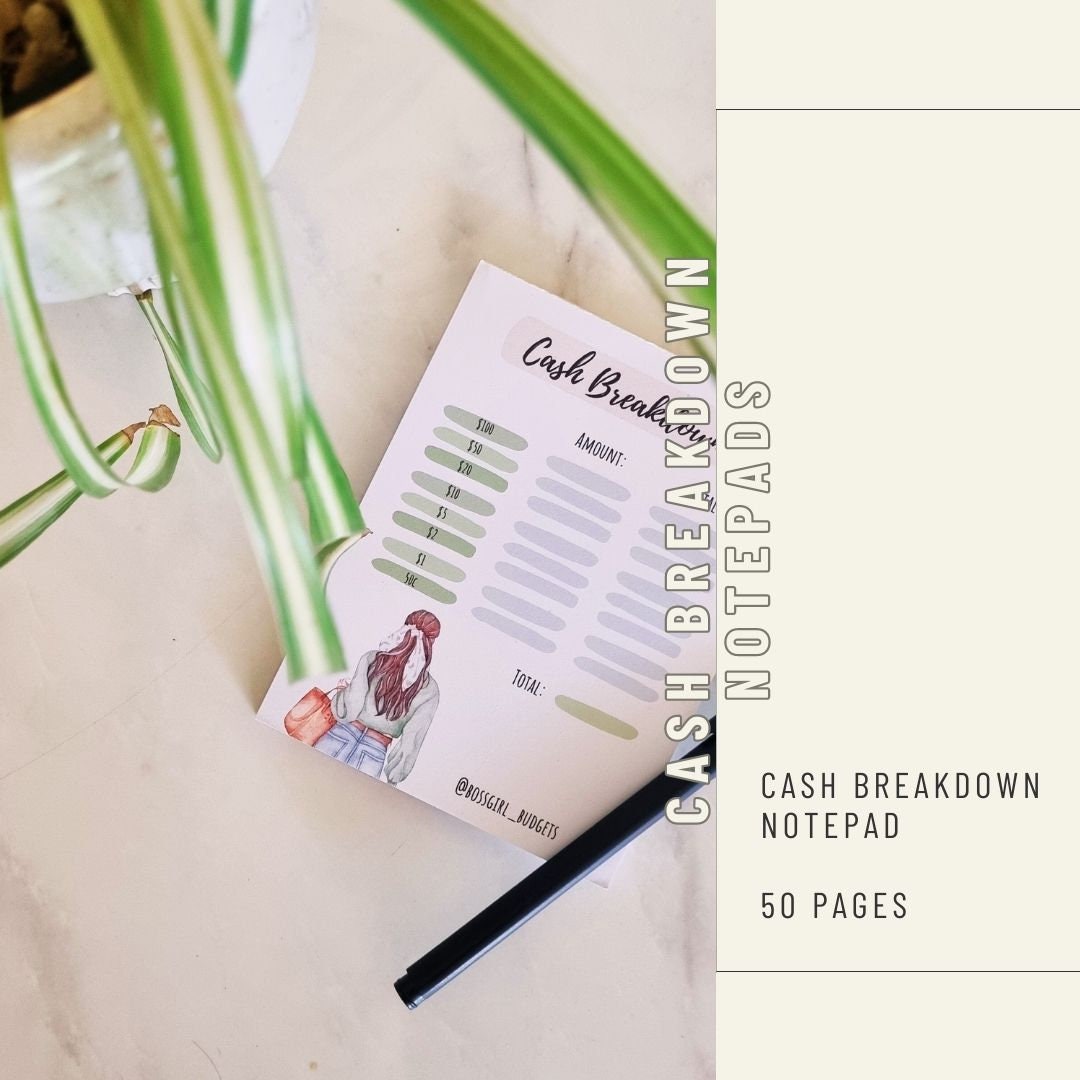 Cash Breakdown Notepad | Budgeting | Cash Stuffing | Miss Earl Grey ...