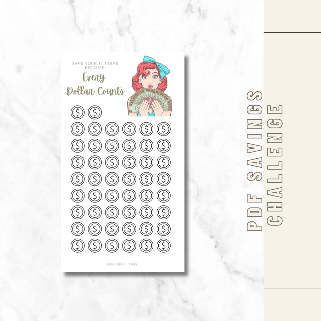 Every Dollar Savings Challenge | Printable A6 and A4 | PDF Download ...