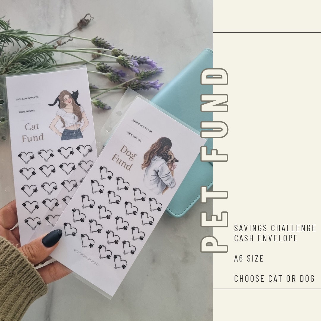 Pet Fund Savings Challenge Budgeting Cash Envelope - Etsy