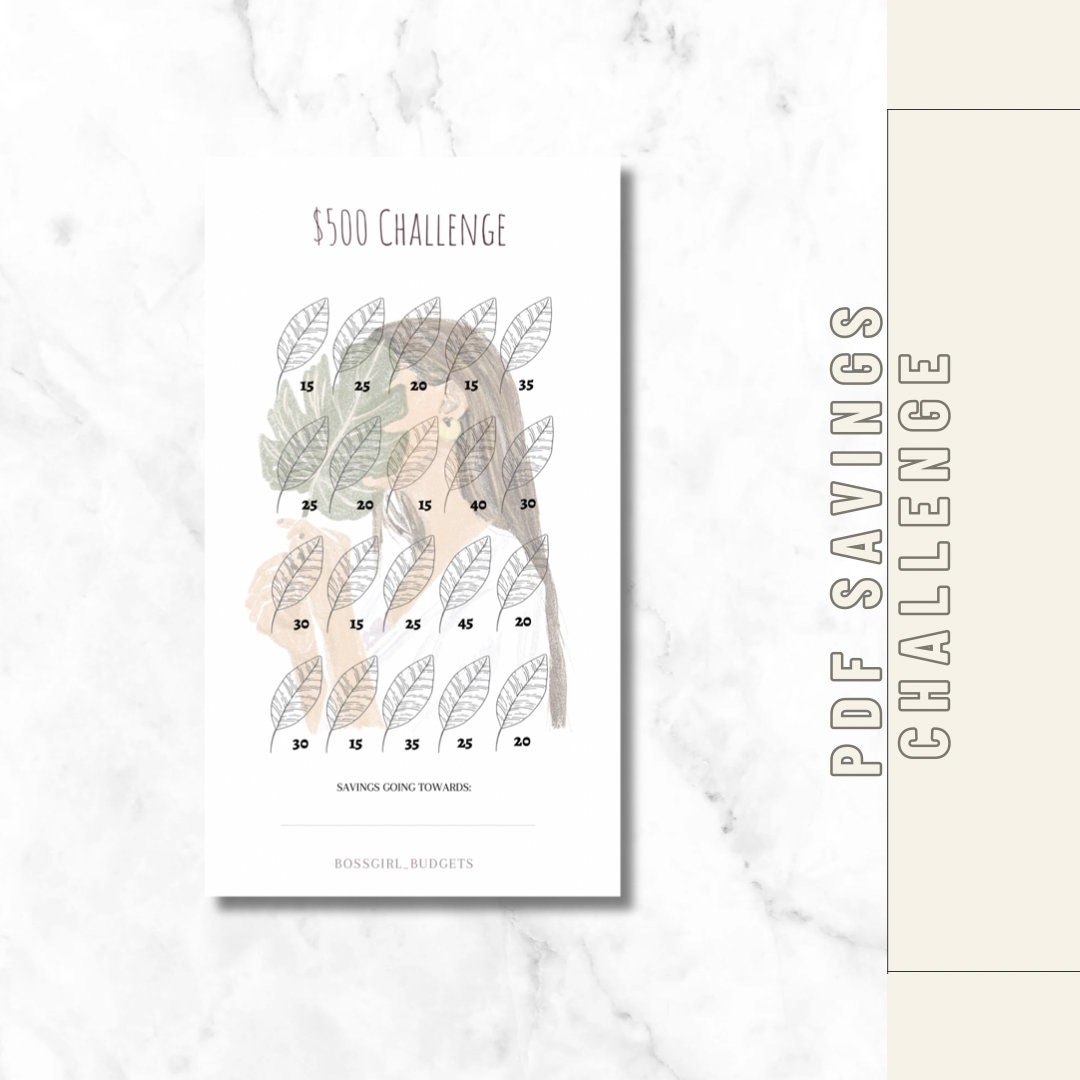 500 Savings Challenge | Printable A6 and A4 | PDF Download | Budget - Etsy