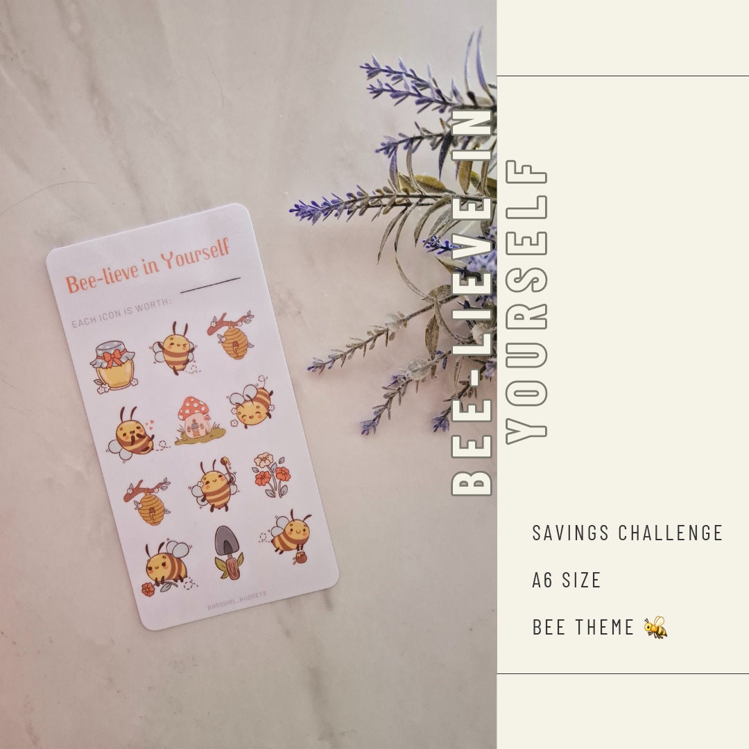 Bee-lieve in Yourself Savings Challenge Budgeting Cash Envelope - Etsy