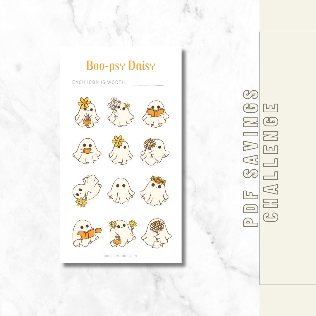 Boo-psy Daisy Savings Challenge | Printable A6 and A4 | PDF Download ...